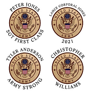 HomeWetBar Army Engraved Whiskey Shot Glasses Box Set (Personalized Product)