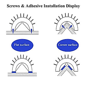 DOUBLE2C Cat Self Groomer, 4 Pack Cat Wall Corner Groomers with Catnip, Soft Face Scratchers Brush, Corner Massage Comb for Long & Short Fur Kitten/Puppy (Blue+Grey)