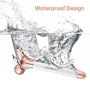 AIBOKEE 2 in 1 Face Massager Electric, 3D Face Massager Roller and T Shape Facial Massager Roller Vibrating,Skincare Tools for Face Arm Eye Waist Leg,Powered by One AA Battery（2 Piece Set）