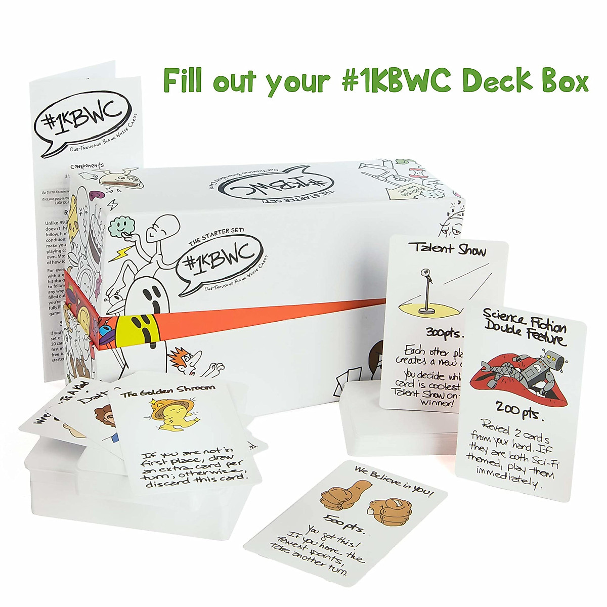 Brybelly 333 Card Booster Pack for 1000 Blank White Cards Game - Expansion for 1KBWC - Fun Customizable Group Party Game of Oddity & Imagination for Adults & Family - Create Your Own Funny Board Game