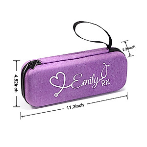 Dreamdecor Personalized Stethoscope Case Custom Name Hard Travel Case for Lightweight II S.E, Cardiology IV Diagnostic, MDF Acoustica Deluxe Stethoscopes, 3M Littmann Classic III