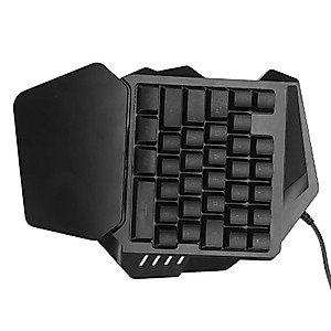Acogedor One Handed Macro Mechanical Keyboard, 35 Keys Portable Mini Gaming Keyboard with RGB Backlight, 5 Multimedia Keys for Playing Games