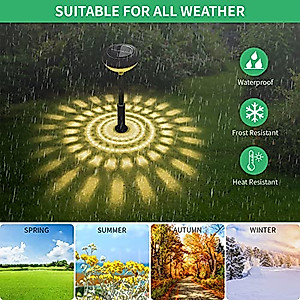 PAGVMIN Bright Solar Pathway Lights Outdoor 2 Pack, Color Changing + Warm White Solar Powered Automatic LED Lights, Waterproof Path Lights for Lawn Landscape Yard Walkway Garden, Light Up to 13 Hours