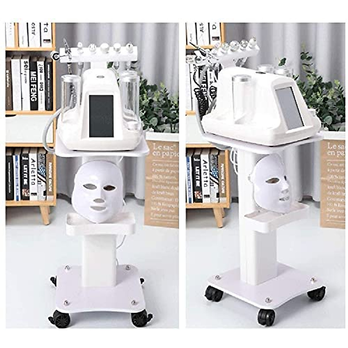 Medical Cart Household Utility Carts, Lab Cart Mobile Trolley Serving Equipment Mobile Beauty Rolling Cart, Small Bubble Movable Cart with Storage Tray, Universal Wheel with Brake, 30Kg Load 35×38×69c