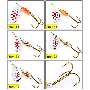 LOVEPET Fishing Bait,Color Lures Sub-Rotating Sequins,Fake Bait,Bionic Bait, Squid Hard Bait, Lure Bait,Three Hook,Fishing Tackle,5 Pcs
