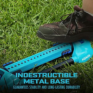 Aqua Joe AJ-OMS20-BRS 4973 Sq Ft Variable-Width Turbo Oscillating Sprinkler, 6 Switchable Spray Nozzles