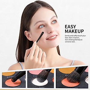 Docolor Makeup Brushes Set Professional 30Pcs Obsidian Makeup Brushes Premium Synthetic Powder Kabuki Foundation Contour Blush Concealer Eye Shadow Blending Eyeliner Crease Eyebrow Make Up Brush Kit