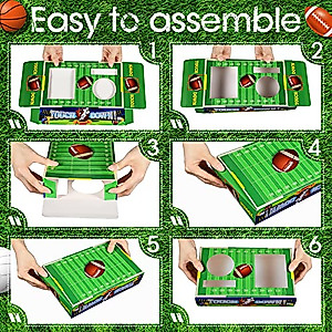 20 Pcs Large Snack Food Trays Disposable with Football Style Movie Night Trays Paper Popcorn Nacho Drink Candy Holder Movie Theater Snack Boxes Bowls Movie Trays for Kids Movie Night Party Supplies