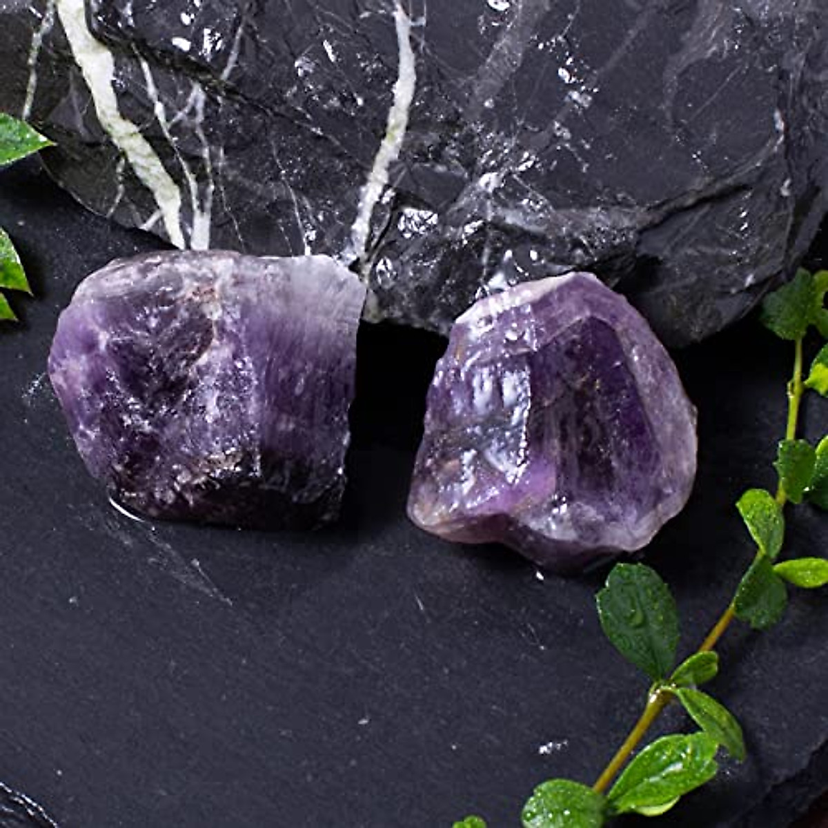 FORBY 1 lb Bulk Amethyst Rough Stones - Large 1" Natural Raw Stones Crystal for Tumbling, Cabbing, Fountain Rocks, Decoration,Polishing, Wire Wrapping, Wicca & Reiki Crystal Healing