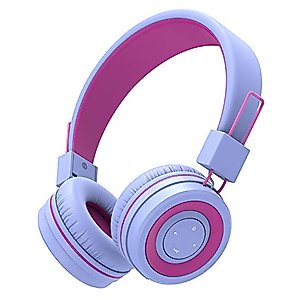 iClever BTH02 Kids Headphones, Kids Wireless Headphones with MIC, 22H Playtime, Bluetooth 5.0 & Stereo Sound, Foldable, Adjustable Headband, Childrens Headphones for iPad Tablet Home School, Purple