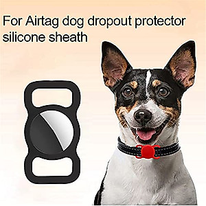 AirTag Dog Callor Holder Case Pets Casts Cover Compatible for Apple Air Tag Finder Tracker Black Pack 2