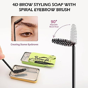 Brow Soap Eyebrow Soap for Eyebrow-2PCS Brow Styling Soap Kit 4D Brow Freeze, Long Lasting Waterproof No Flaking Clear Brow Gel, Eyebrow Wax with Brow Brushes & Spray Bottle for Natural Eyebrows-02#