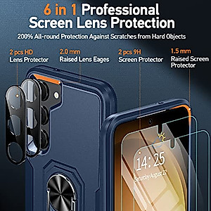 Oneagle for Samsung Galaxy S23+ Plus Case[6 in 1], Samsung S23+ Plus Shockproof Phone Case 5G with [360° Rotatable Kickstand Ring][2X Lens Protectors & 2X Screen Protectors] 6.6 inch