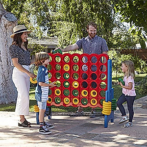 ECR4Kids Jumbo 4-To-Score with Mesh Net and Carry Bag, Giant Game, Assorted