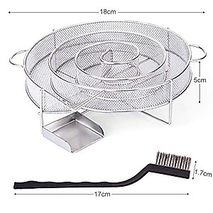 LIHAO Pellet Smoker Tray, Hot/Cold Smoke Generator for BBQ Grill, 5 Hours of Billowing Smoke, Ideal for Smoking Cheese, Fish, Pork, Salmon