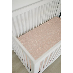 Wildflower Muslin Crib Sheet by Mebie Baby, Soft and Breathable Bed Sheets for Babies, Modern Neutral Bedding for Cribs, Standard Crib Mattress Fitted Sheet, Great for Boy or Girl Room or Nursery