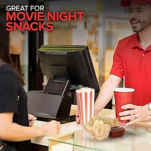 12oz Plastic Nacho Trays (25 Pack) Small Disposable Tray for Nachos & Cheese Dip, Concession Stand Supplies, Movie Night Snacks for Kids, Carnival Party Decorations, Food Boats, Snack Containers…