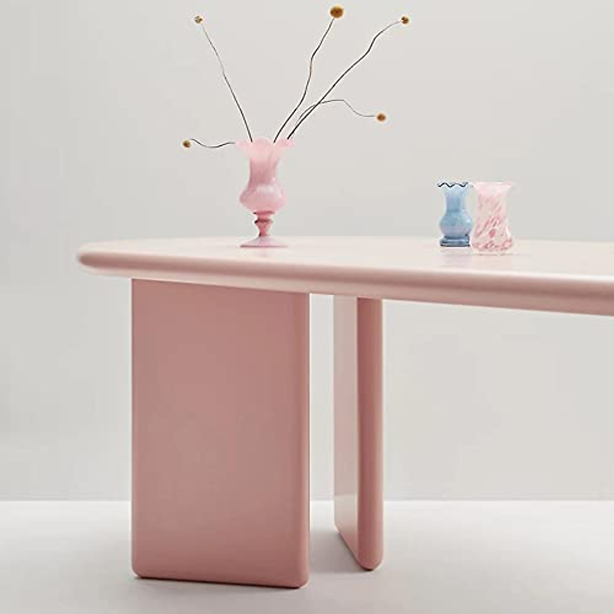 BAYCHEER Contemporary Solid Wood Top Oval Dinette Table Simple Dining Table for Living Room - White 55.1" L x 27.6" W x 29.5" H (Table Only)