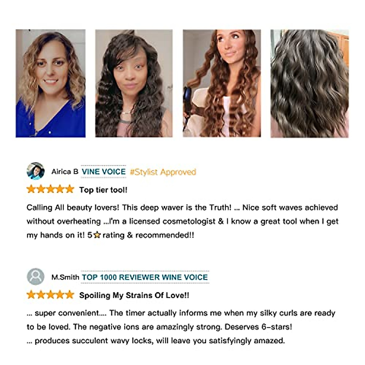 MIRACOMB Ion Titanium Deep Waver Smart Crimping Iron Hair Crimper, Digital Heat Settings, Auto Off, Dual Voltage, Royal Blue