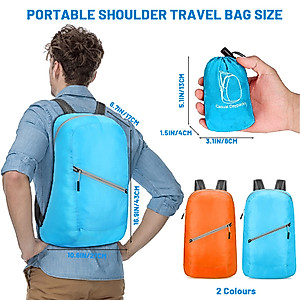 BELEFU 2Pcs Small Packable Backpack Foldable, Lightweight Hiking Camping Travel Backpack for Men Women, Ultralight Portable Day Pack (Color 1)