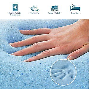 Rinkai-S 4.7 Inch Memory Foam Mattress Replacement with Washable Cover for Sleeper Sofa and Couch Beds, Queen Size, CertiPUR-US Certified (Sofa Not Included)