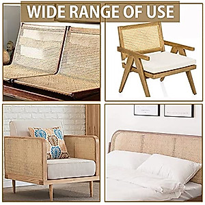 Cane Webbing 13.8"(W) x 3.3'(L) Rattan Webbing Roll Natural Cane Webbing for Caning Projects, DIY Furniture Chair Cabinet Ceiling and Door