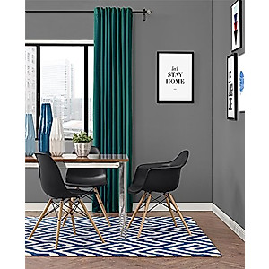 DHP C013701 Mid Century Modern Chair with Molded Arms and Wood Legs, Black