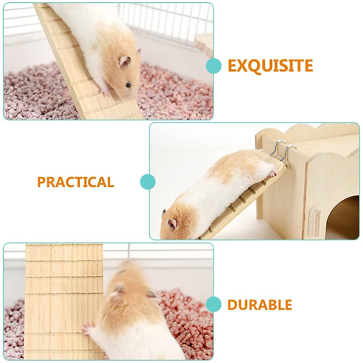 Mipcase 2pcs Hamster Platform Pet Cage Ladder Toy Ladder Toy Hamster Climbing Ladder Hamster Toy Hamster Supplies Small Pets Training Ladder Interesting Chinchilla Ladder