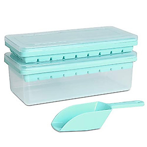 Food-grade Silicone Ice Cube Tray with Lid and Storage Bin for Freezer, Easy-Release 2 * 36 Small Nugget Ice Trays 1 ice Bucket & Scoop, Flexible Ice Cube Molds with Ice Container