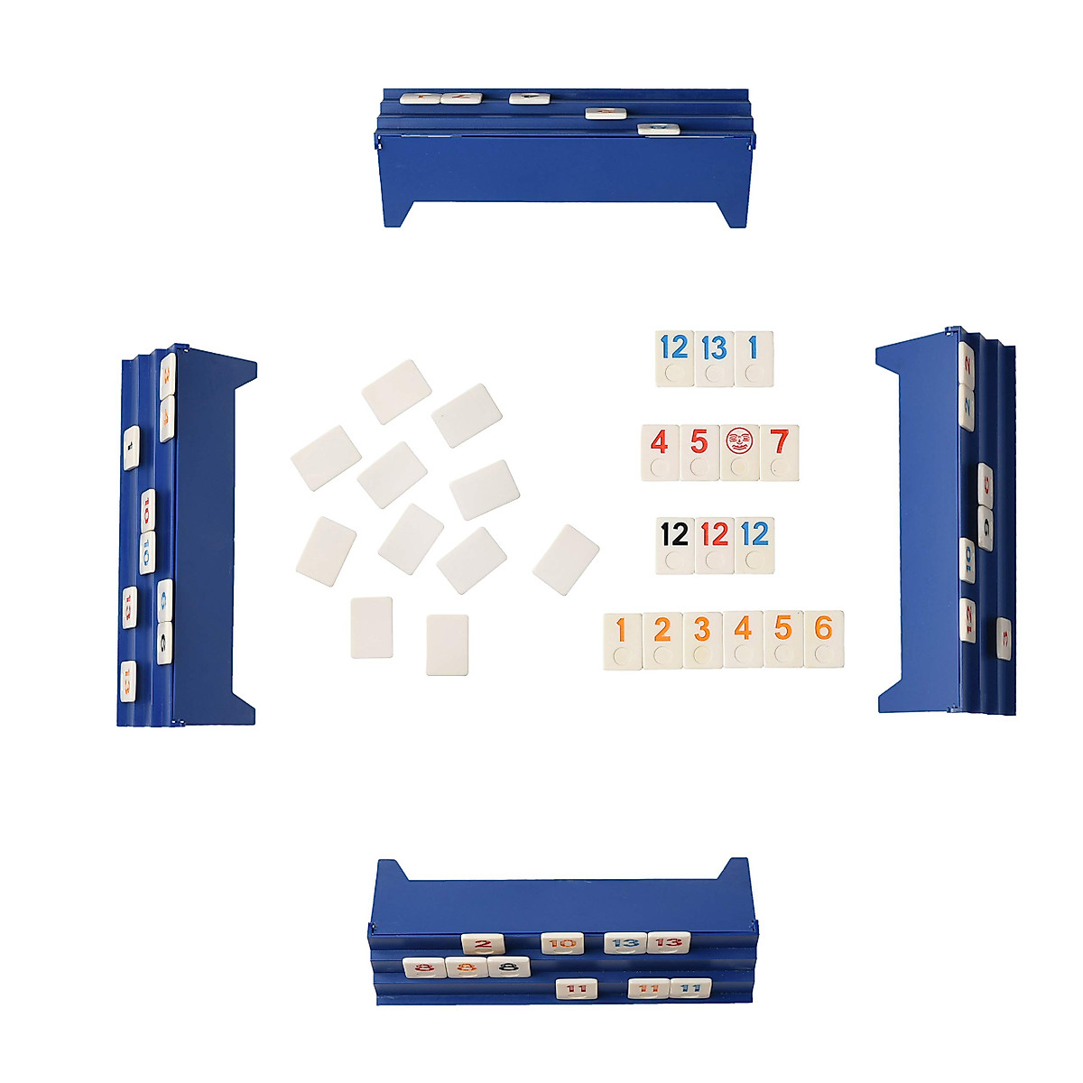 Point Games Classic Rummy Cube Game Full Size, with 3 Tier Foldable Racks and Tiles, in a Super Durable Canvas Travel Bag