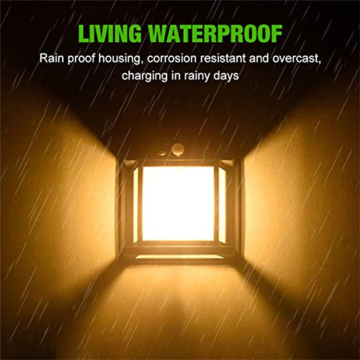 Solar Powered Outdoor Wall Lights, Sunrise and Sunset Motion Sensor, LED Exterior Wall Lights, Warm White Light, Fence, Three Lighting Modes, Exterior Front Porch Security Light Wall Ornament (White)