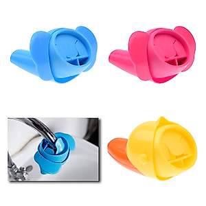 Kare & Kind Animal Shaped Faucet Extenders - 3 Pack - Fun Water Spouts for Toddlers, Kids, Children - Promotes Personal Hygiene and Handwashing - Colorful Yellow Duck, Pink and Blue Elephant Design