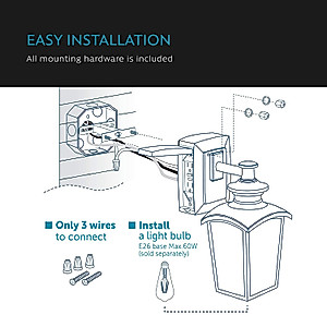 Home Luminaire 31856 Spence 1-Light Outdoor Wall Lantern with Seeded Glass and Built-in GFCI Outlet, White