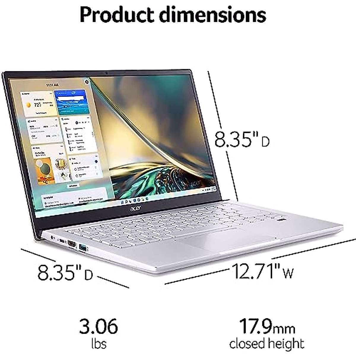 Acer 2023 Newest Swift X Laptop, 14" FHD Display, AMD Ryzen 7 5825U Processor, NVIDIA RTX 3050 Ti, 16GB RAM, 1TB SSD, 13 H of Use, Fingerprint Reader, Wi-Fi 6, Backlit KB, Thin & Light, Windows 11