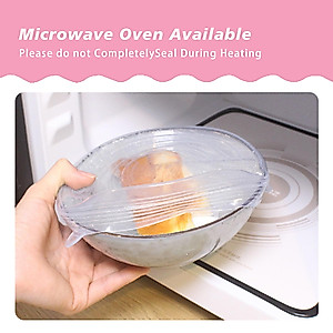 SXunacou 14 piece set circular square silicone dustproof and fresh-keeping cover, kitchen and household stretchable refrigerator microwave sealing and fresh-keeping film (white)