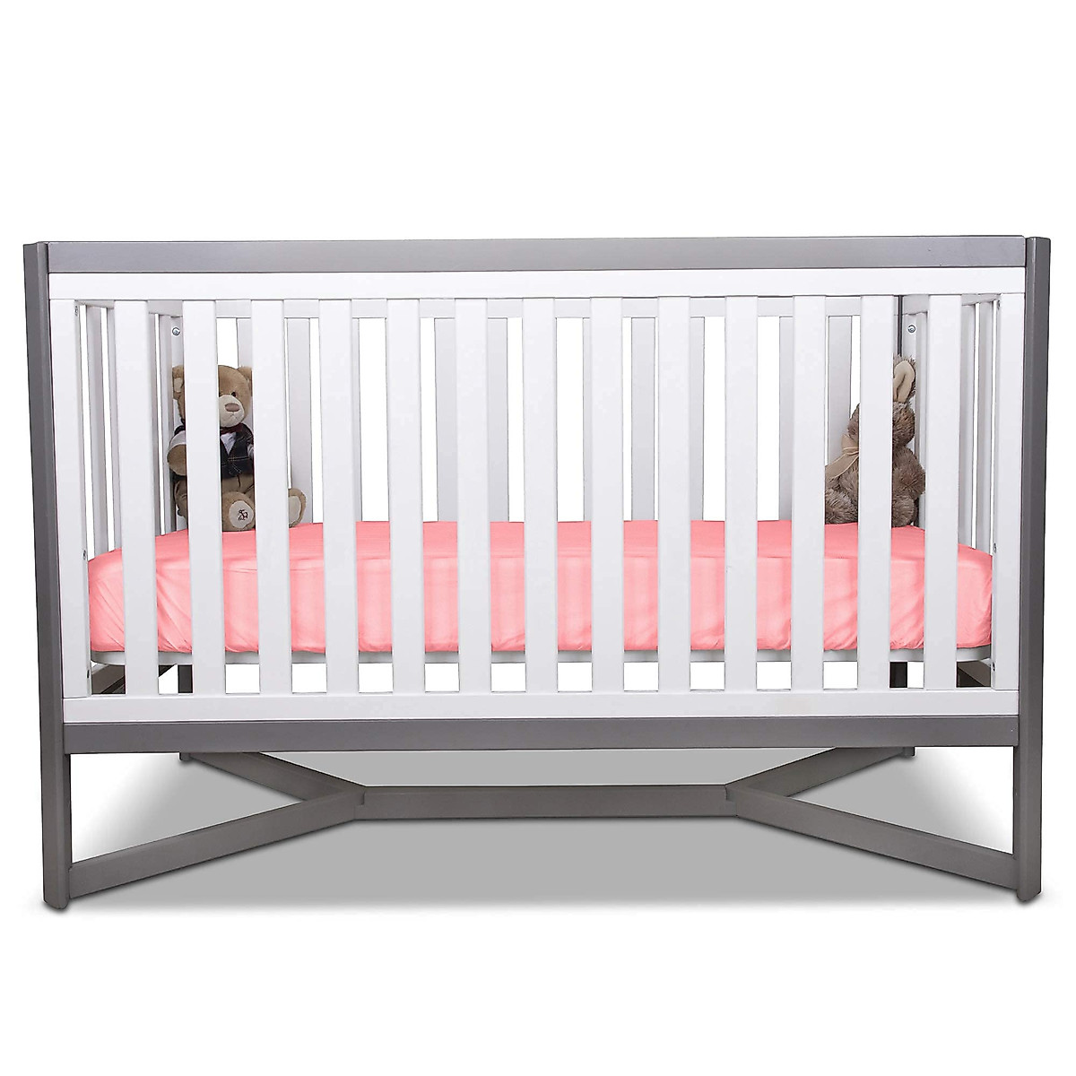 Superity Linen Fitted Sheet - 100% Cotton Crib Size Mattress Cover - Soft, Smooth, and Comfortable - 200 Thread Count - Bed Sheet Stretches to 7 inches for Snug Fit.