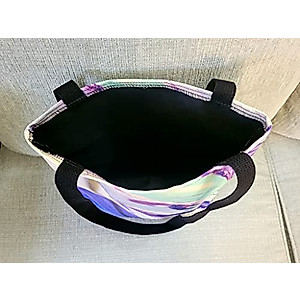 NAZENTI Personalized Dog Tote Bag- Shih Tzu Holding Daisy All Over Printed Tote Bag - Customized Dog Mom Name- Custom Dog Gift for Women, Mother, Grandma, Dog Lover