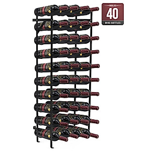 Sorbus Wine Rack Freestanding Floor - Wine Bottle Holder Holds 40 Bottles of Wine - 40 Bottle Capacity Wine Storage for Any Bar, Wine Cellar, Kitchen, Dining Room
