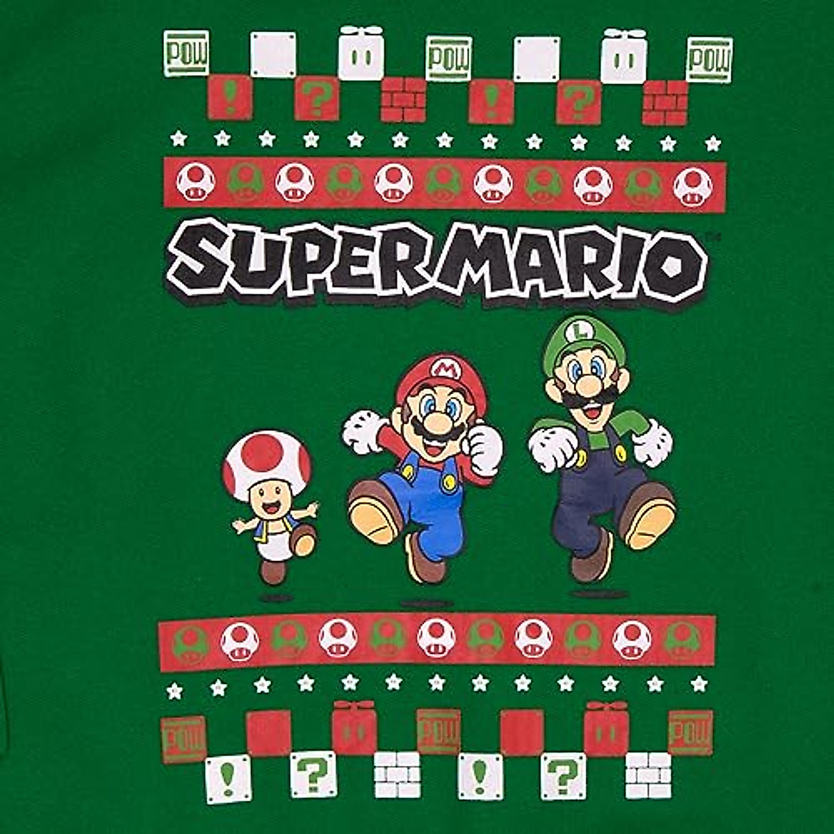 Nintendo Super Mario Bros Boys 2-Piece Set - Holiday Sweatshirt & Jogger Pants 2-Pack Bundle Set for Kids and Toddlers (Size 10-12, Green)