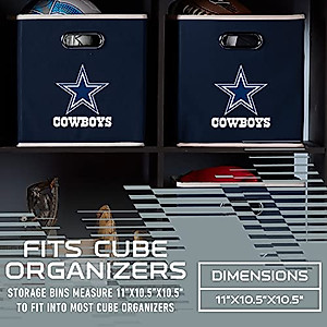 Franklin Sports NFL Dallas Cowboys Collapsible Storage Bin NFL Folding Cube Storage Container Fits Bin Organizers Fabric NFL Team Storage Cubes One Size