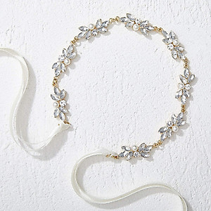 SWEETV Flower Girl Hair Accessories for Wedding Headband Girls Headpiece Princess Crystal Hair Pieces for Birthday Party, First Communion