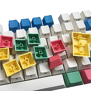 HZYZ PBT Keycaps Side Printed Thick Cherry MX Key Caps Non-Backlit SeMi Profile for 60%/87/104/108 MX Switches Mechanical Gaming Keyboard(Chalk)