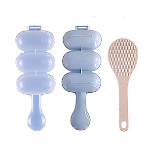 Rice Ball Mould Shaker Onigiri Mold Ball Shaped Kitchen Tools Shakers for Shake DIY Lunch with a Mini Rice Paddle (Blue)