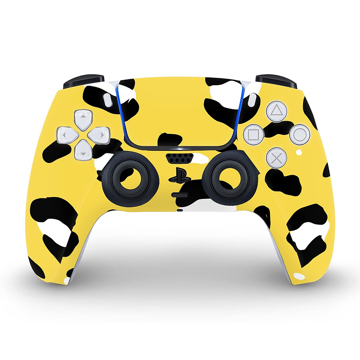 Yellow Leopard Art Mix Matte Vinyl Faceplate Sticker Gaming Skin Case Cover Compatible with Sony Playstation 5 PS5 Disc Edition Console & DualSense Controller