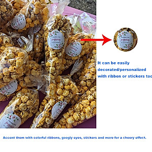 FUNNYARD Cone Bag 100PCS Mini Clear Cello Treat Bags Popcorn Bags 5.1 by 9.8 Inch Triangle Cellophane Bags with Twist Ties for Candies Handmade Cookies Wedding Birthday Pop Gift Candy Buffet Supplies