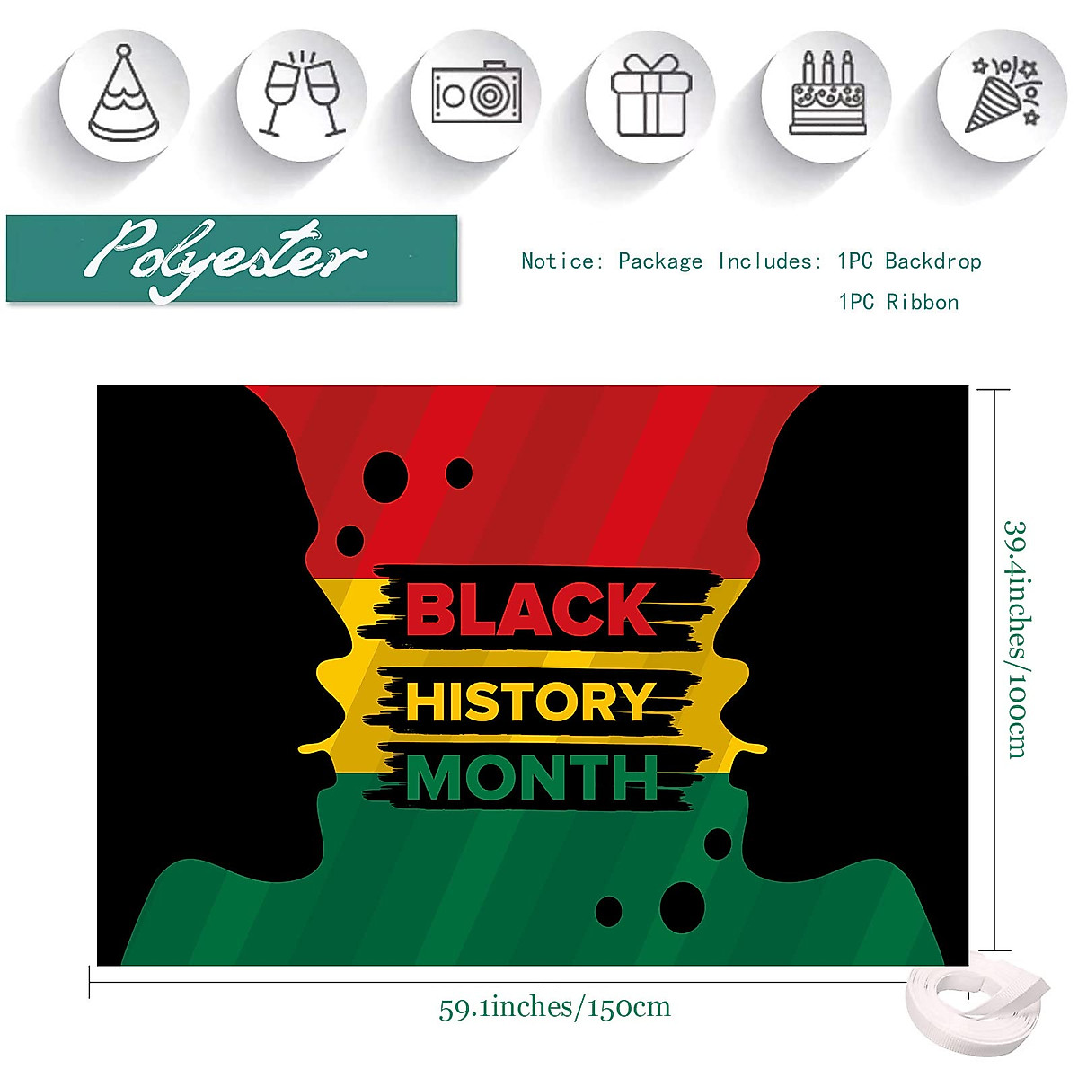 Black History Month Banner African American Emancipation Sign Backdrop, Happy Juneteenth Day Party Decorations Celebration Black Freedom Festivals Decoration Supplies (5 x 3ft)