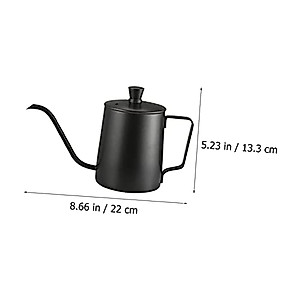 GRADENEVE 1pc Coffee Maker Stainless Tea Kettle Vintage Espresso Machine Kettle for Gas Stove Retro Coffee Maker Tea Dispenser Kettle for Coffee 304 Stainless Steel Black