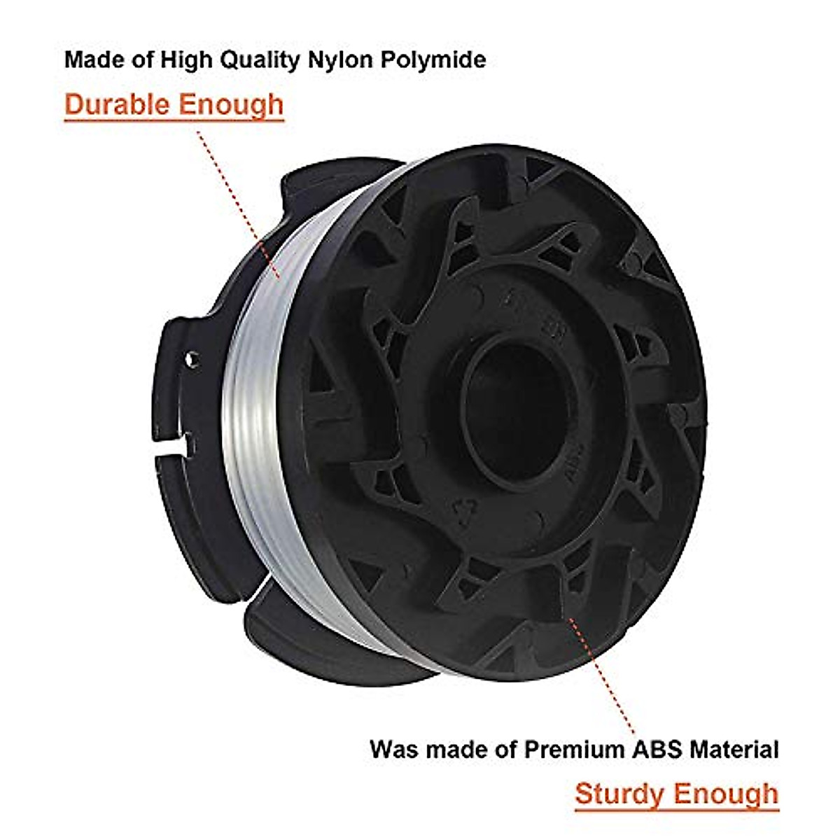 THTEN AF-100 String Trimmer Spool Replacement for Black and Decker 30ft 0.065" Refills Line Auto Feed Single Weed Eater,GH600 GH900 Edger with RC-100-P Spool Cap Covers (6 Spools, 1 Cap,1 Spring)