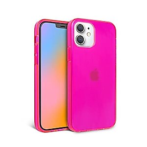 FELONY CASE - iPhone 11 Neon Pink Clear Protective Case, TPU and Polycarbonate Shock-Absorbing Bright Cover - Crack Proof with a Gloss Finish - Full iPhone Protection