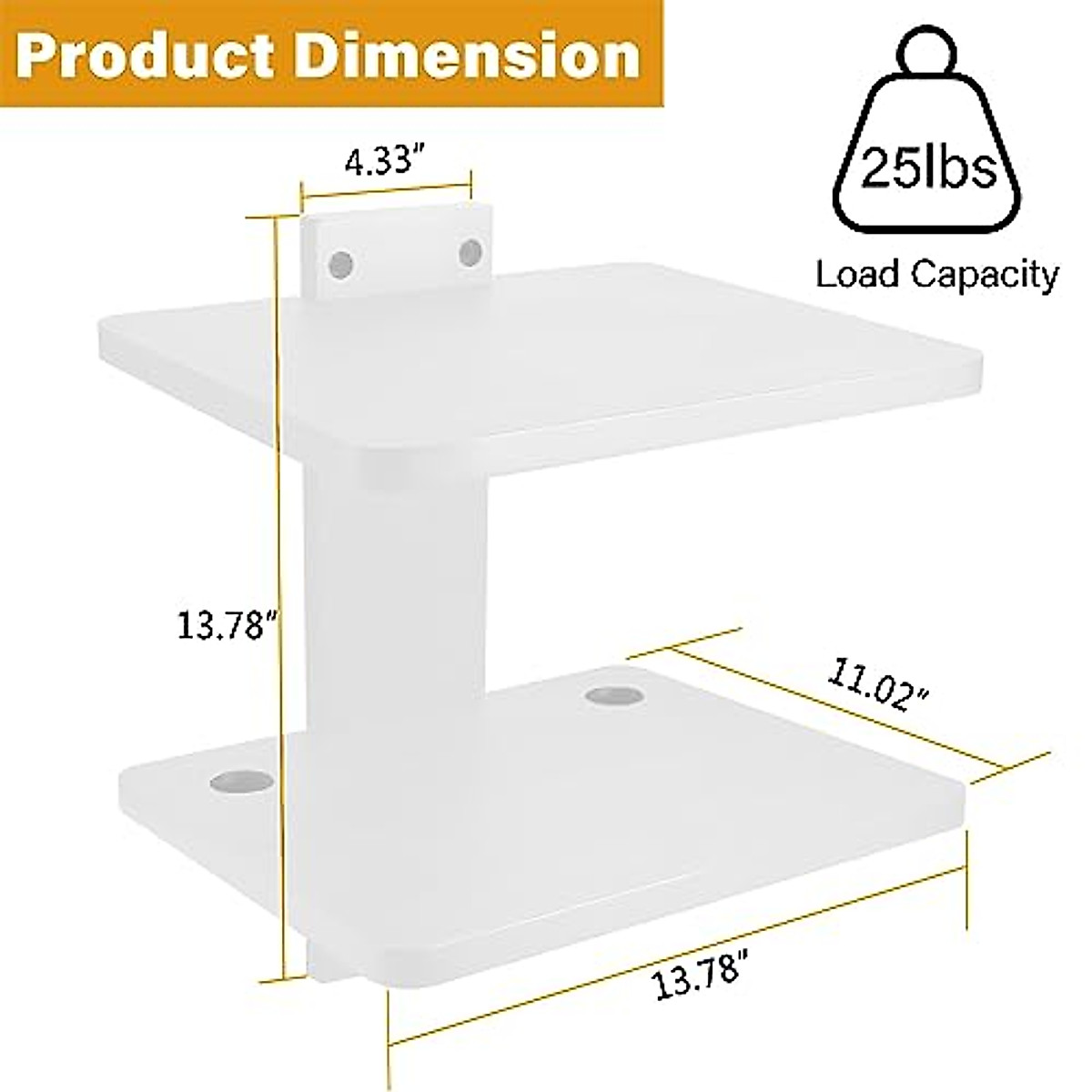Siondoux Floating Entertainment Shelf - Wooden DVD & TV Shelf for Wall, Perfect for Projector, PS5, DVD Player, Game Console, Cable Box